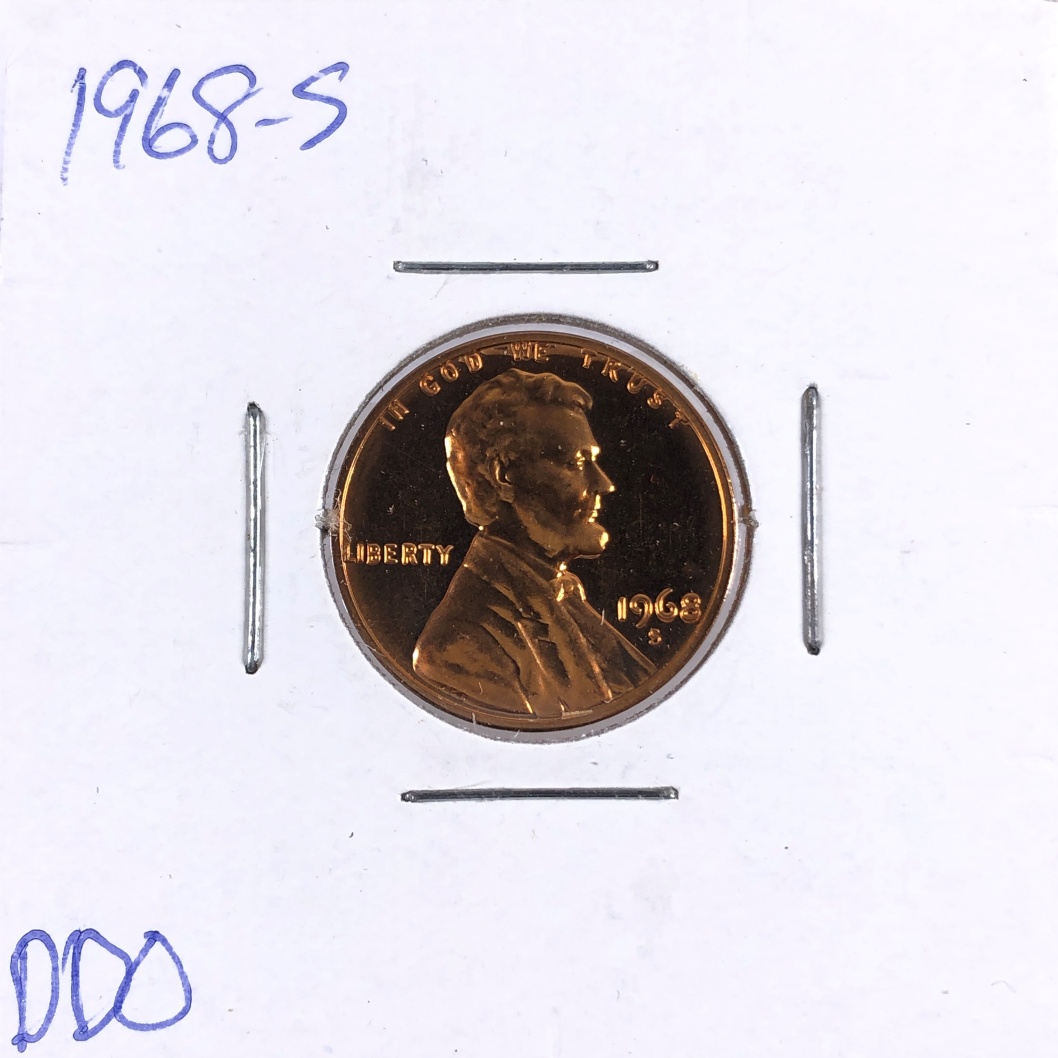 MINT ERROR*1968-S Proof Lincoln Head Memorial Cent*Double Die Obverse ...