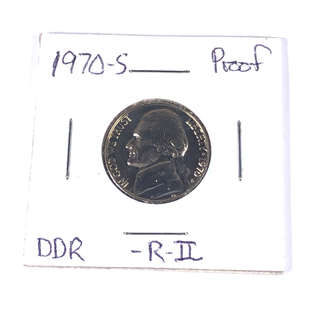 MINT ERROR*1970-S Proof Jefferson Nickel*Double Die Reverse | Property Room