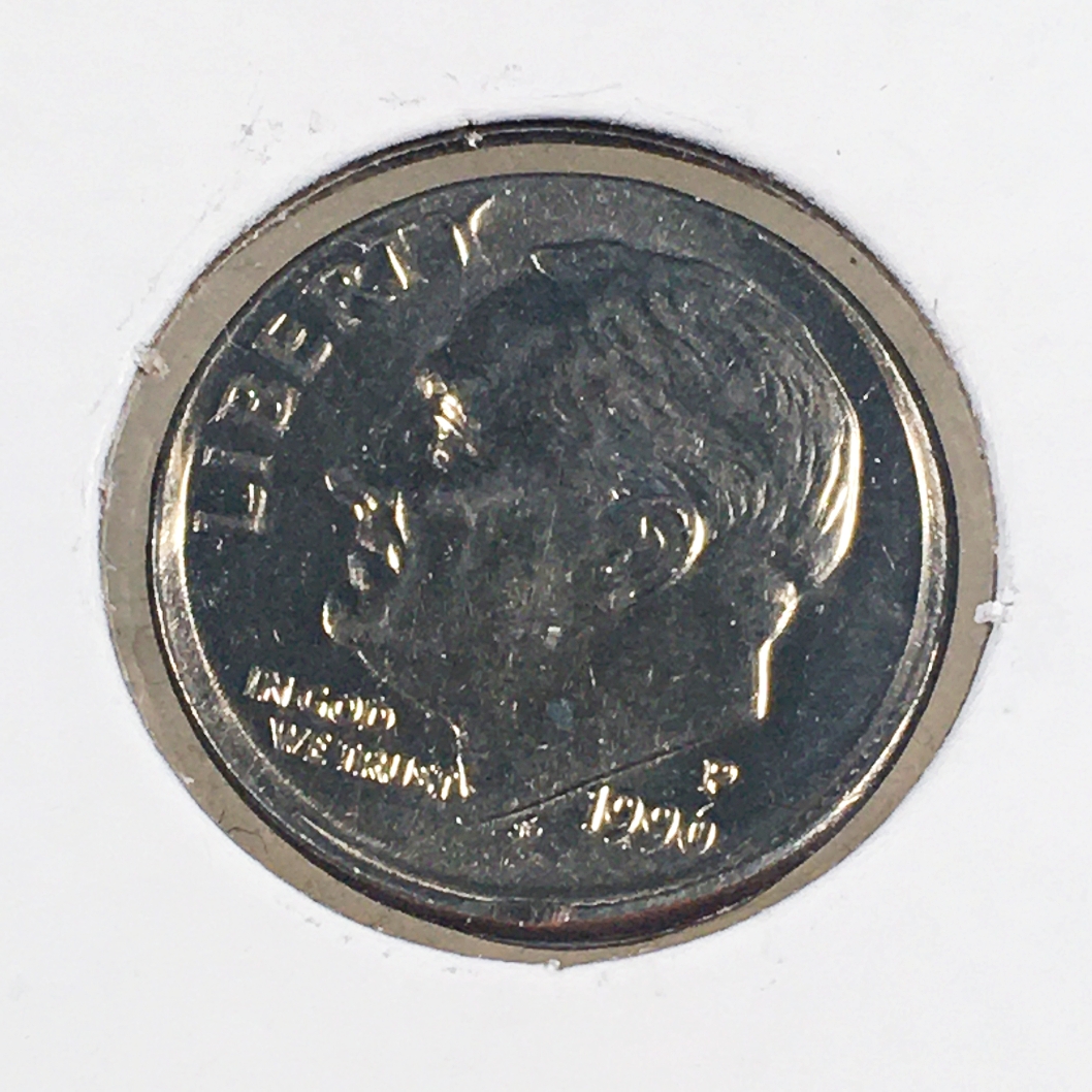 MINT ERROR*1996-P Roosevelt Dime*PARTIAL COLLAR*High Grade*Lustrous ...