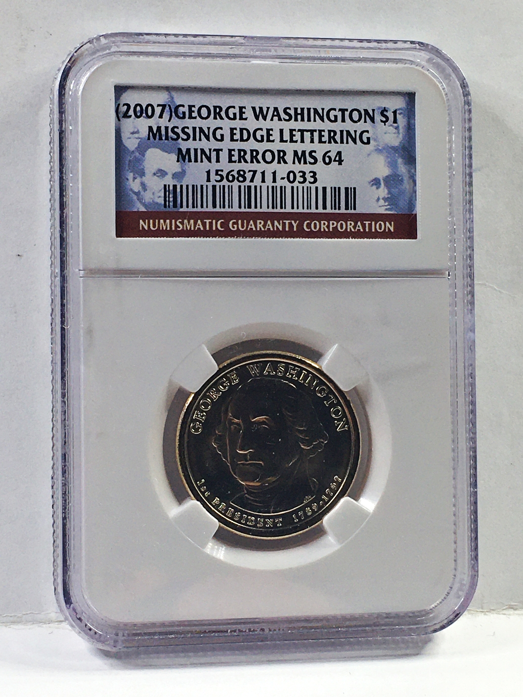 MINT ERROR*(2007) George Washington Commemorative Presidential $1 ...