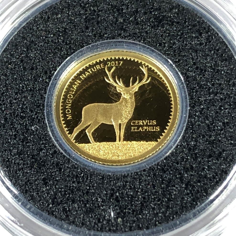 Mongolia GOLD Proof 1000 Togrog .5 gram 9999 Fine Gold Protective ...