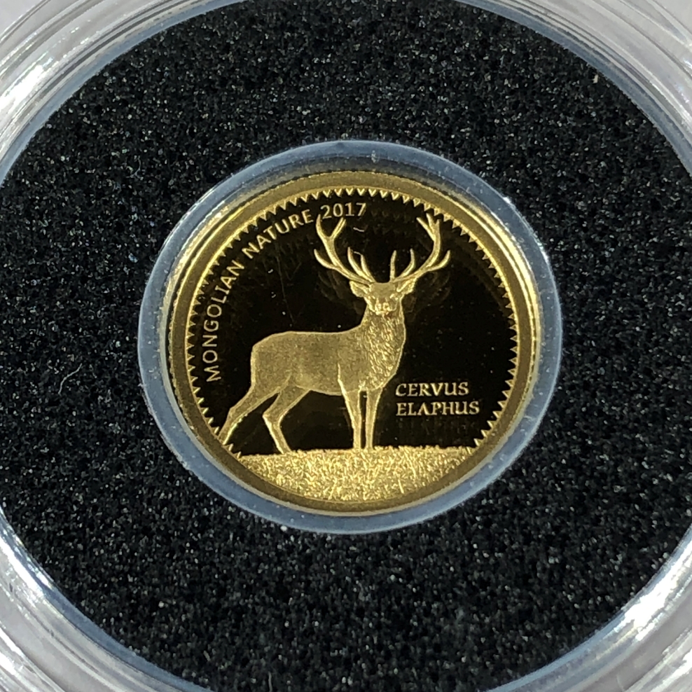 Mongolia GOLD Proof 1000 Togrog .5 gram 9999 Fine Gold Protective ...