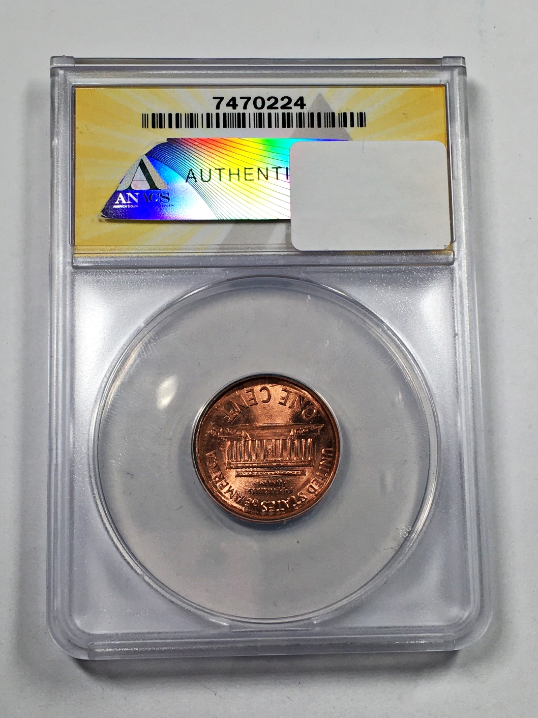 MS63 RED 2000 1c Broadstruck in ANACS Holder | Property Room