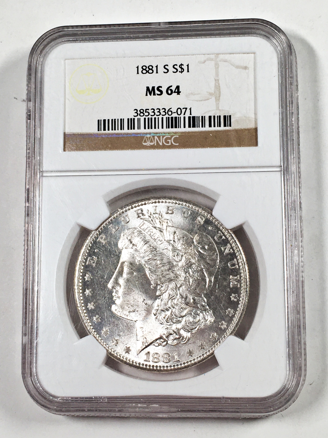MS64 1881-S Morgan Silver Dollar Graded by NGC | Property Room