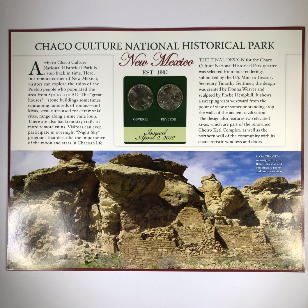 National Park Quarter Display Board featuring Chaco Culture ...