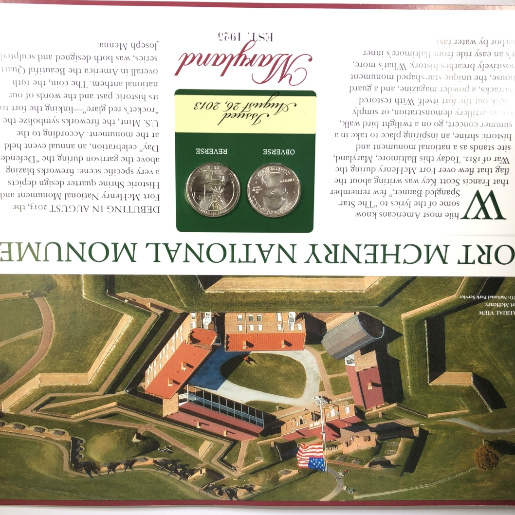 National Park Quarter Display Board featuring Fort McHenry Uncirculated ...