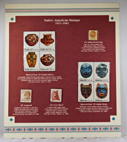 Native American Stamps 1977-1982*In 9" by 11" Storyboard | Property Room