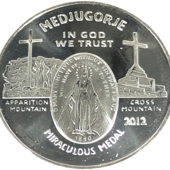 One (1) Troy Ounce .999 Fine Proof Silver*2012 Miraculous Medallion ...