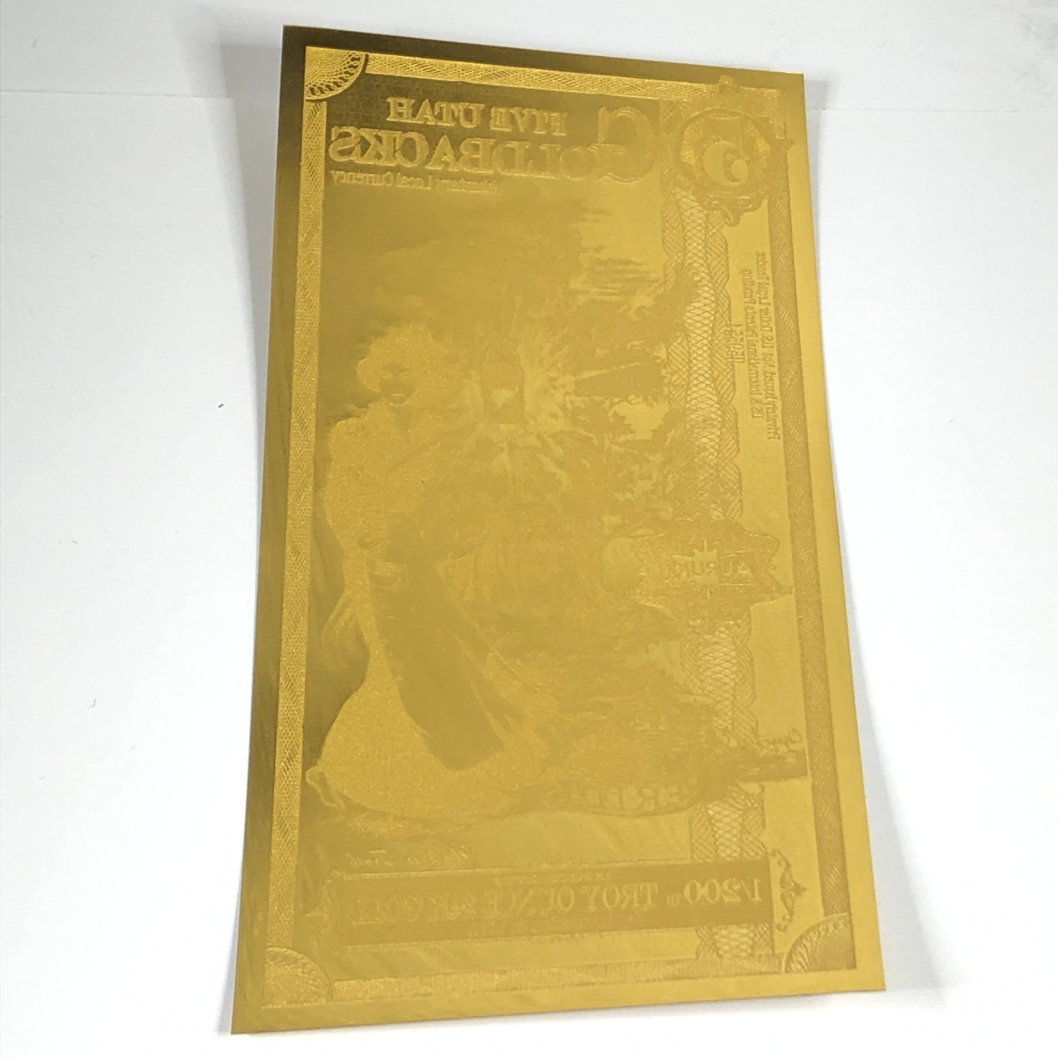 One 5 Utah Goldbacks*1/200 Troy Ounce of 24K Gold*For Circulation in ...