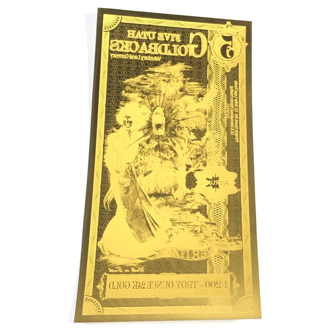One 5 Utah Goldbacks*1/200 Troy Ounce of 24K Gold*For Circulation in ...