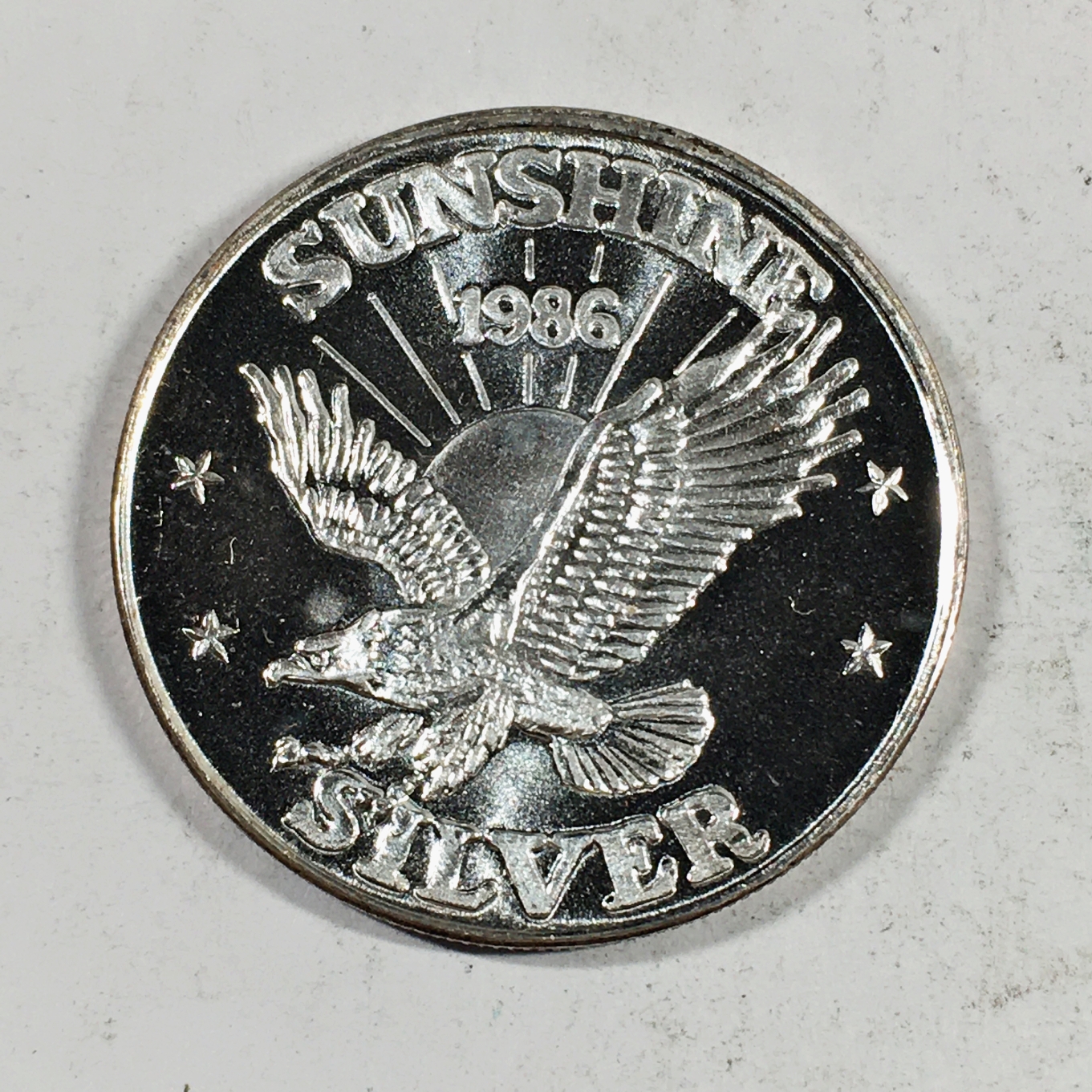 One Half Ounce .999 Fine Silver Round*1986 Sunshine Silver | Property Room