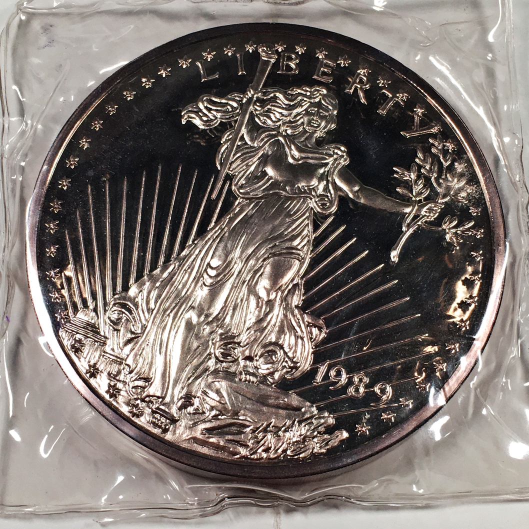 One Kilo (1000 Grams) .999 Fine Silver Round*1989 Saint Gaudens Double ...