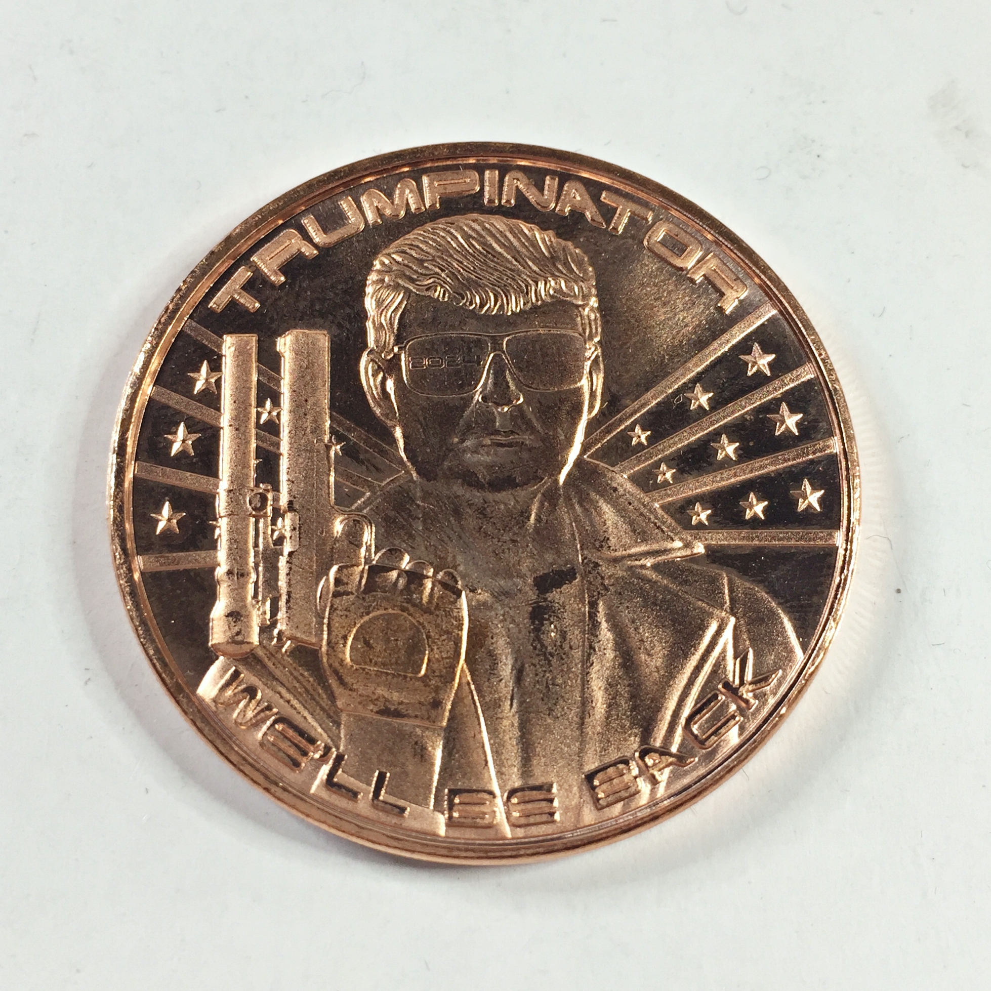 One Ounce .999 Fine Copper Round*Trumpinator*We'll Be Back*Hasta La ...