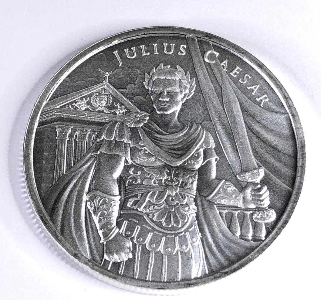 One Oz .999 Fine Silver Round*Legendary Warriors: Julius Caesar ...