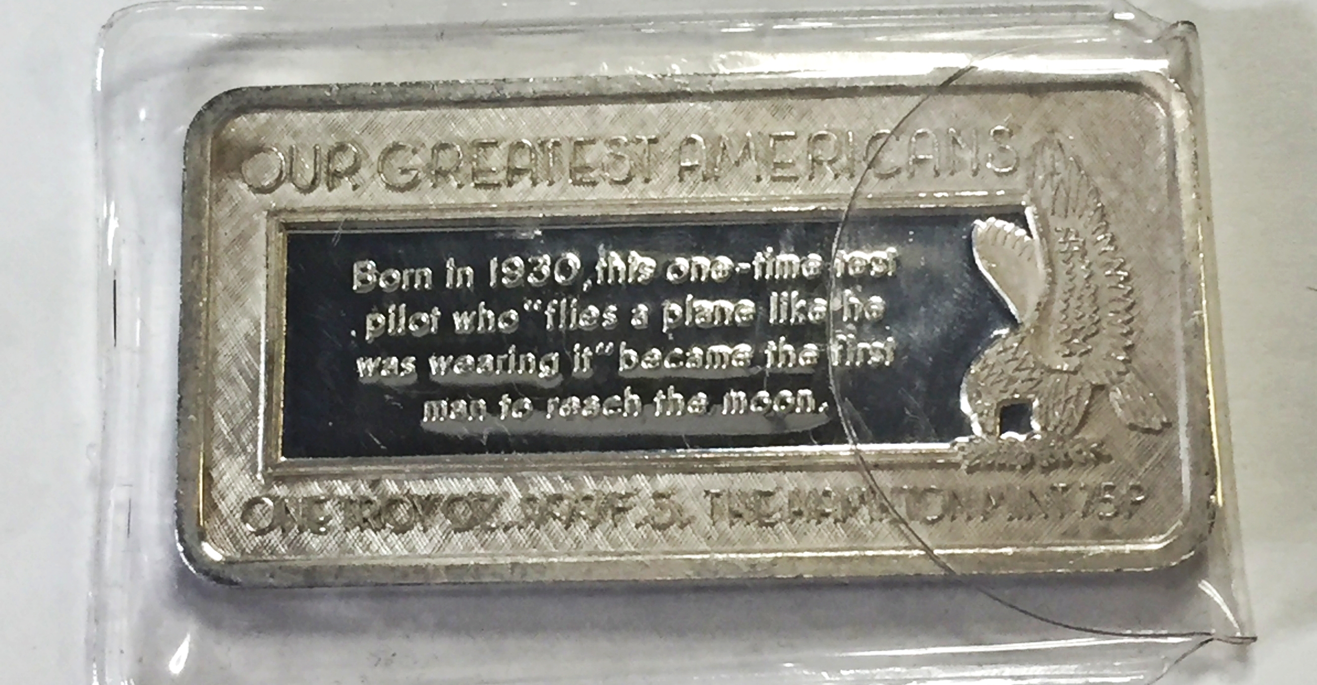One Troy Ounce .999 Fine Proof Silver Bar*Commemorating Neil Armstrong ...