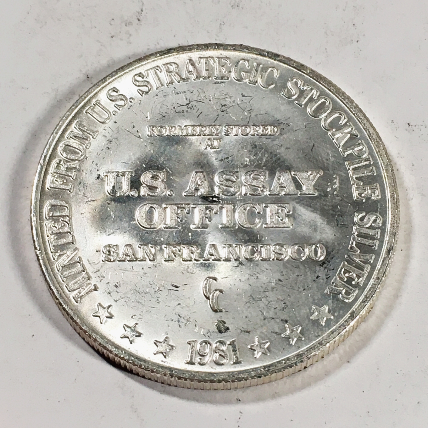 One Troy Ounce .999 Fine Proof Silver Round*Minted From US Strategic ...