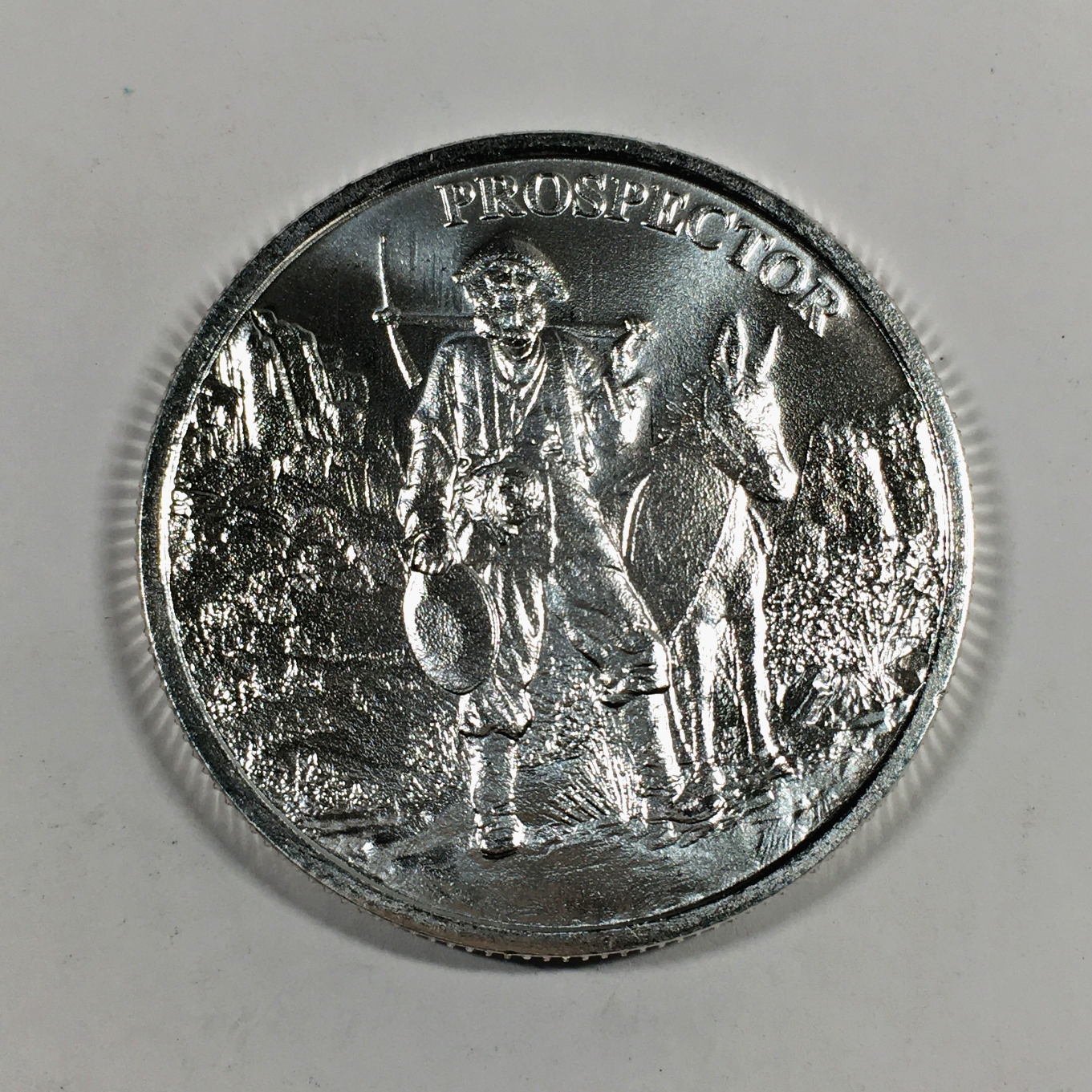 One Troy Ounce .999 Fine Proof Silver Round*Prospector | Property Room