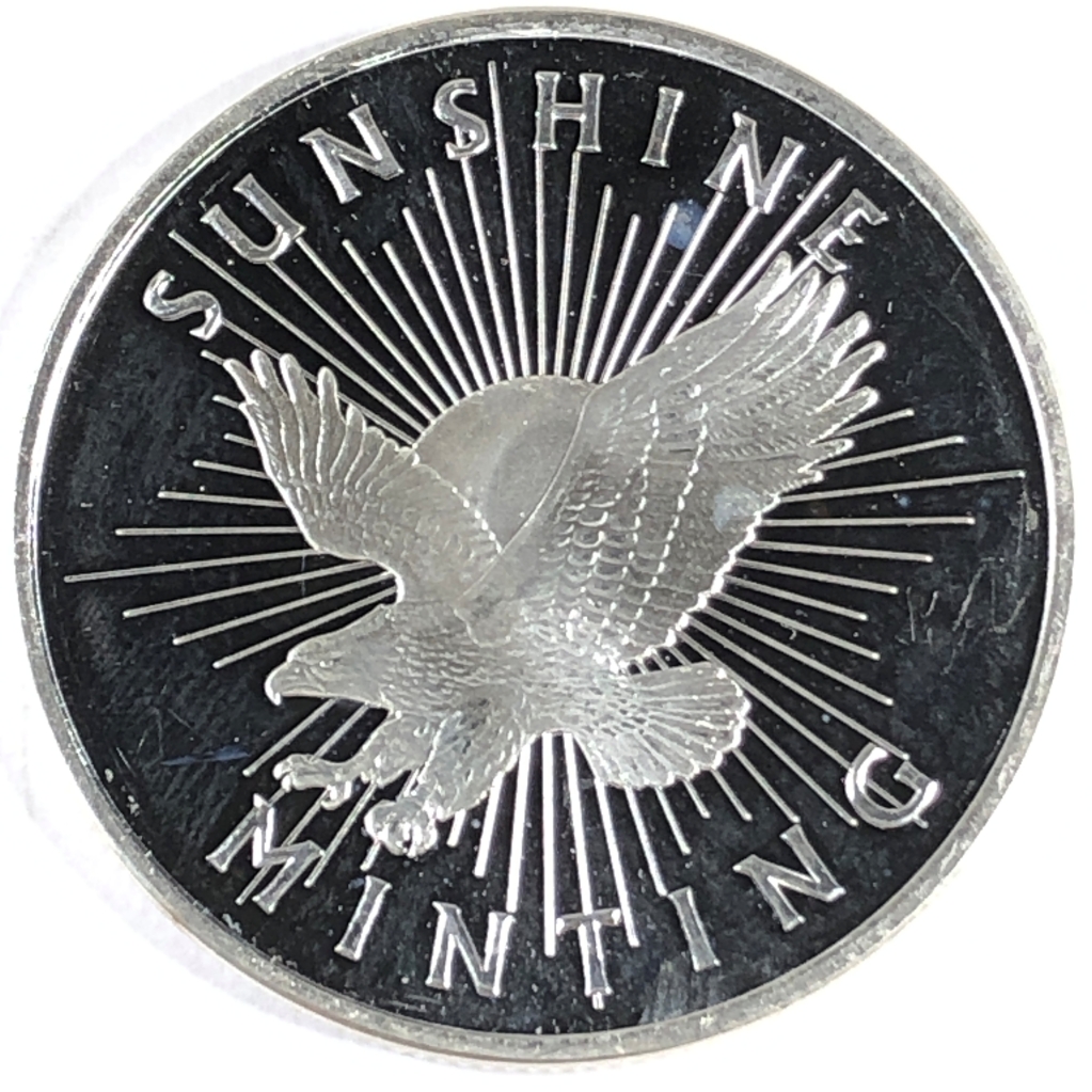 One Troy Ounce .999 Fine Proof Silver Round*Sunshine Minting*In Capsule ...