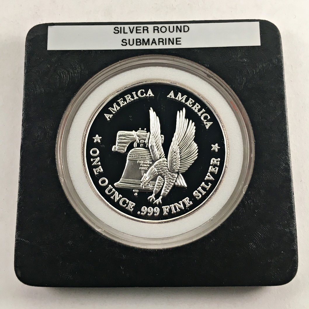 One Troy Ounce .999 Fine Proof Silver*Submarine-Denizens of the Deep*In ...