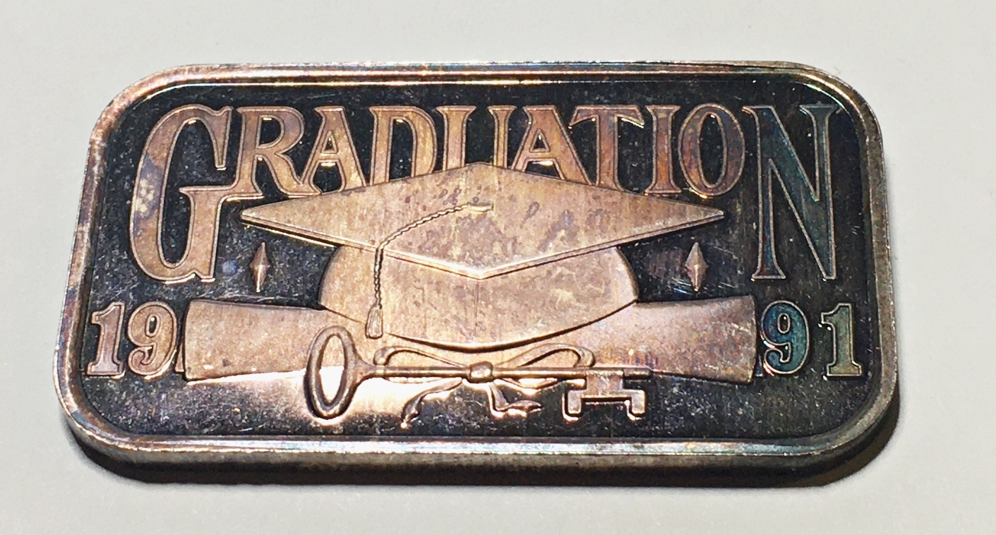 One Troy Ounce .999 Fine Silver Bar*1991 Graduation | Property Room