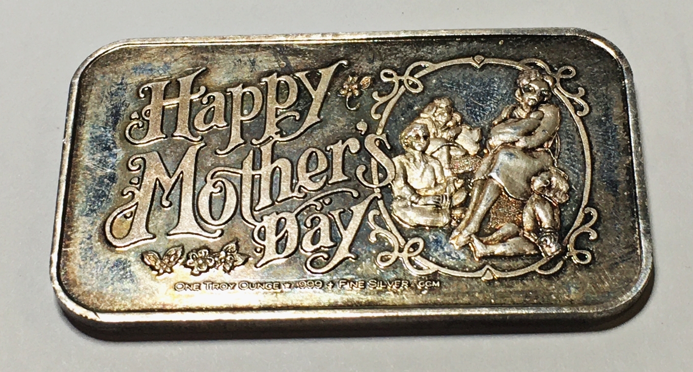 One Troy Ounce .999 Fine Silver Bar*Happy Mother's Day | Property Room