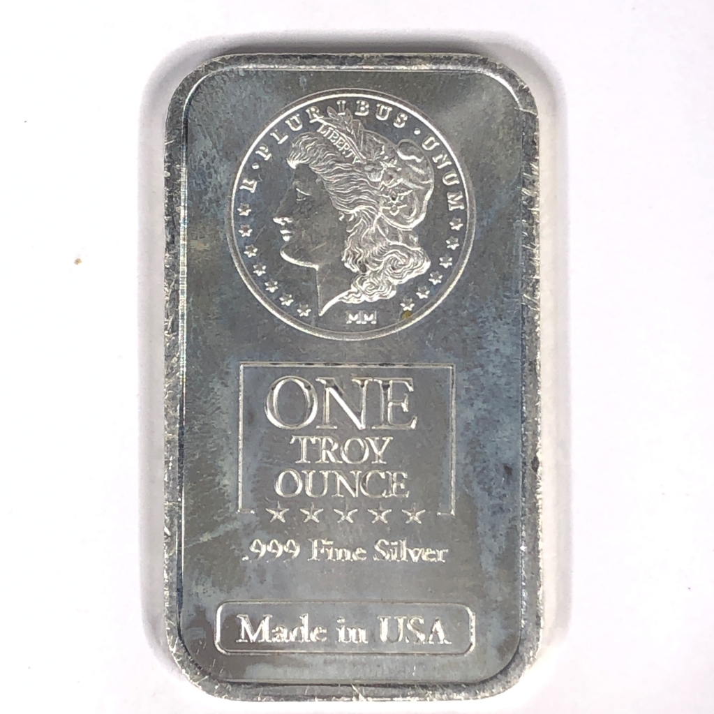 One Troy Ounce .999 Fine Silver Bar*Made in USA*Morgan Design ...
