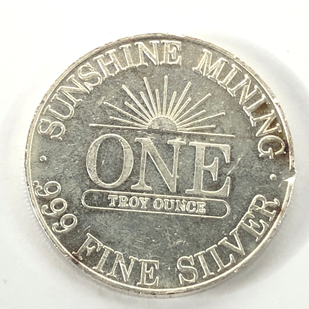 One Troy Ounce .999 Fine Silver Round*1982 Sunshine Silver | Property Room