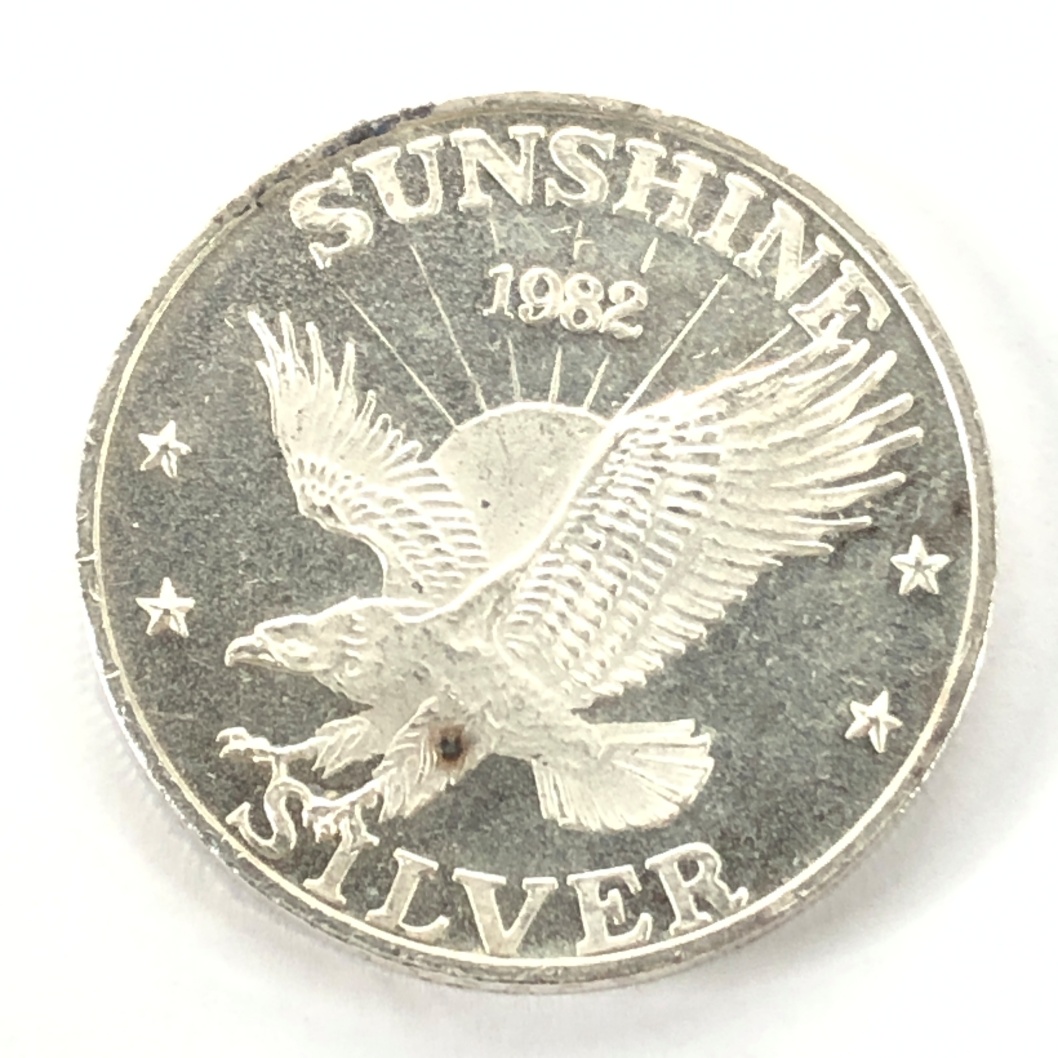 One Troy Ounce .999 Fine Silver Round*1982 Sunshine Silver | Property Room