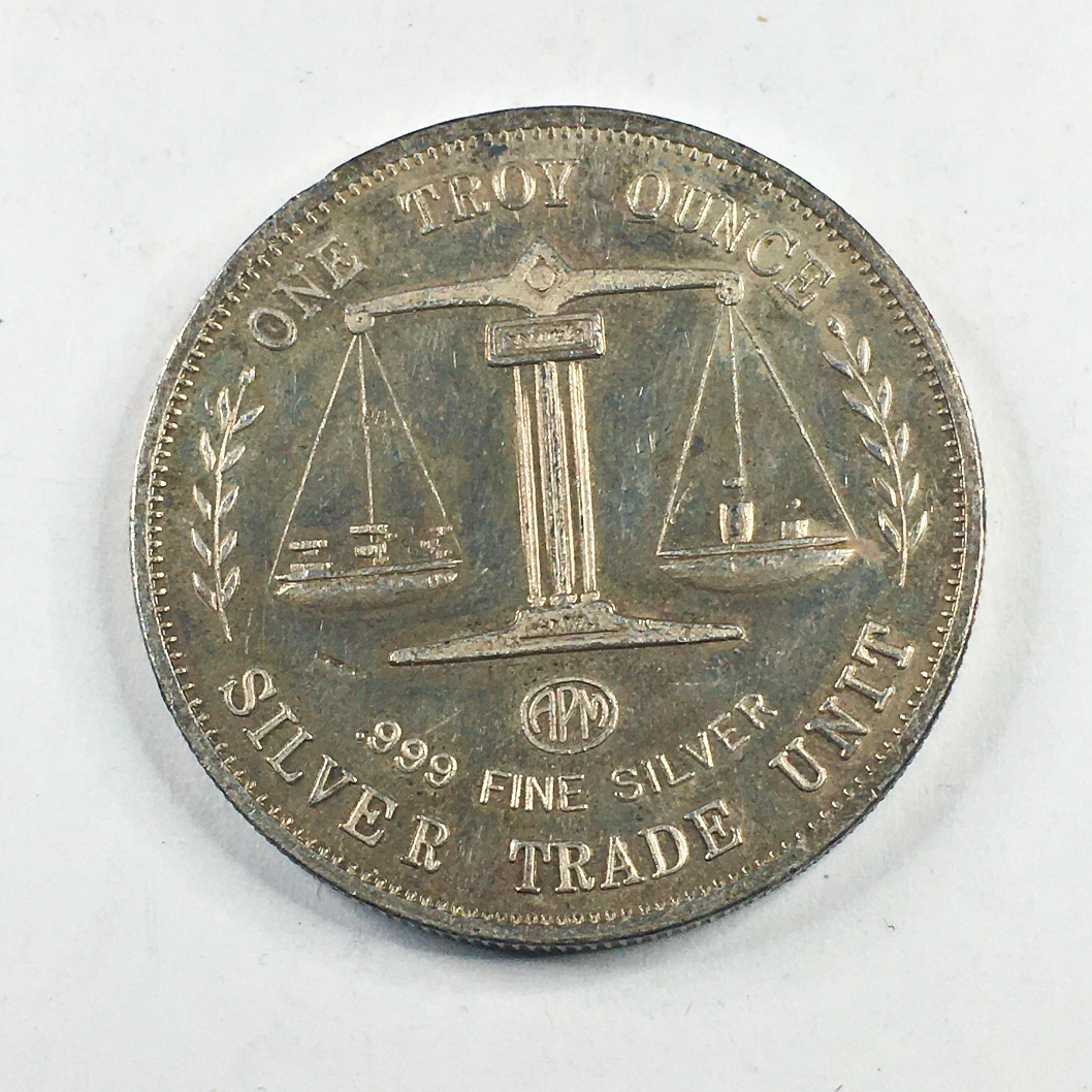 One Troy Ounce .999 Fine Silver Round*APM*The International World Trade ...
