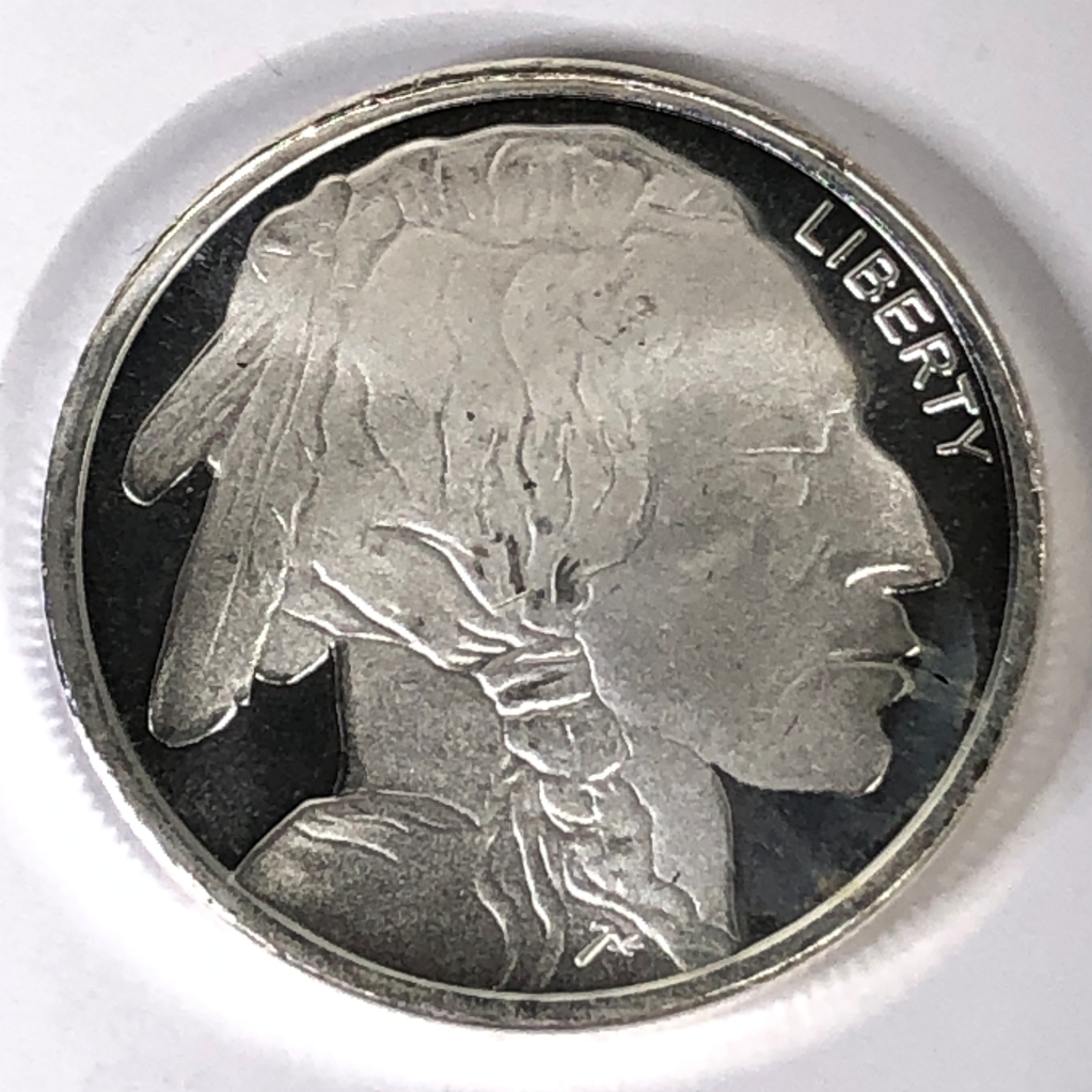 One Troy Ounce .999 Fine Silver Round*Buffalo Nickel Design | Property Room