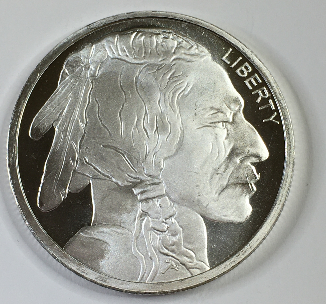 One Troy Ounce .999 Fine Silver Round*Buffalo Nickel Design | Property Room