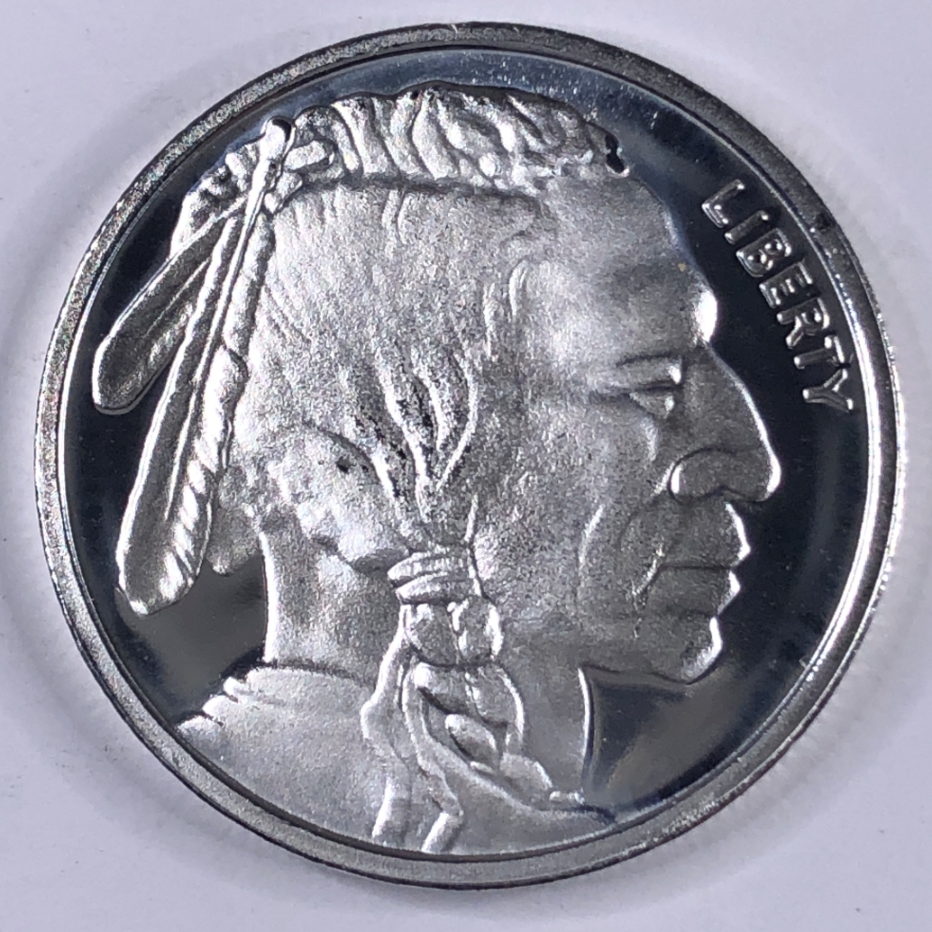 One Troy Ounce .999 Fine Silver Round*Buffalo Nickel Design | Property Room