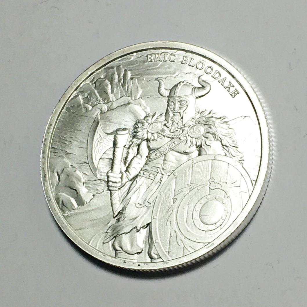 One Troy Ounce .999 Fine Silver Round*Legendary Warriors*Eric Bloodaxe ...