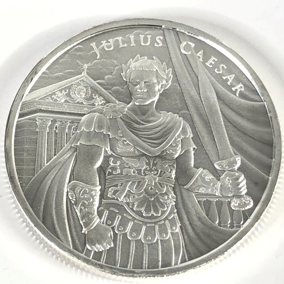 One Troy Ounce .999 Fine Silver Round*Legendary Warriors*Julius Caesar ...