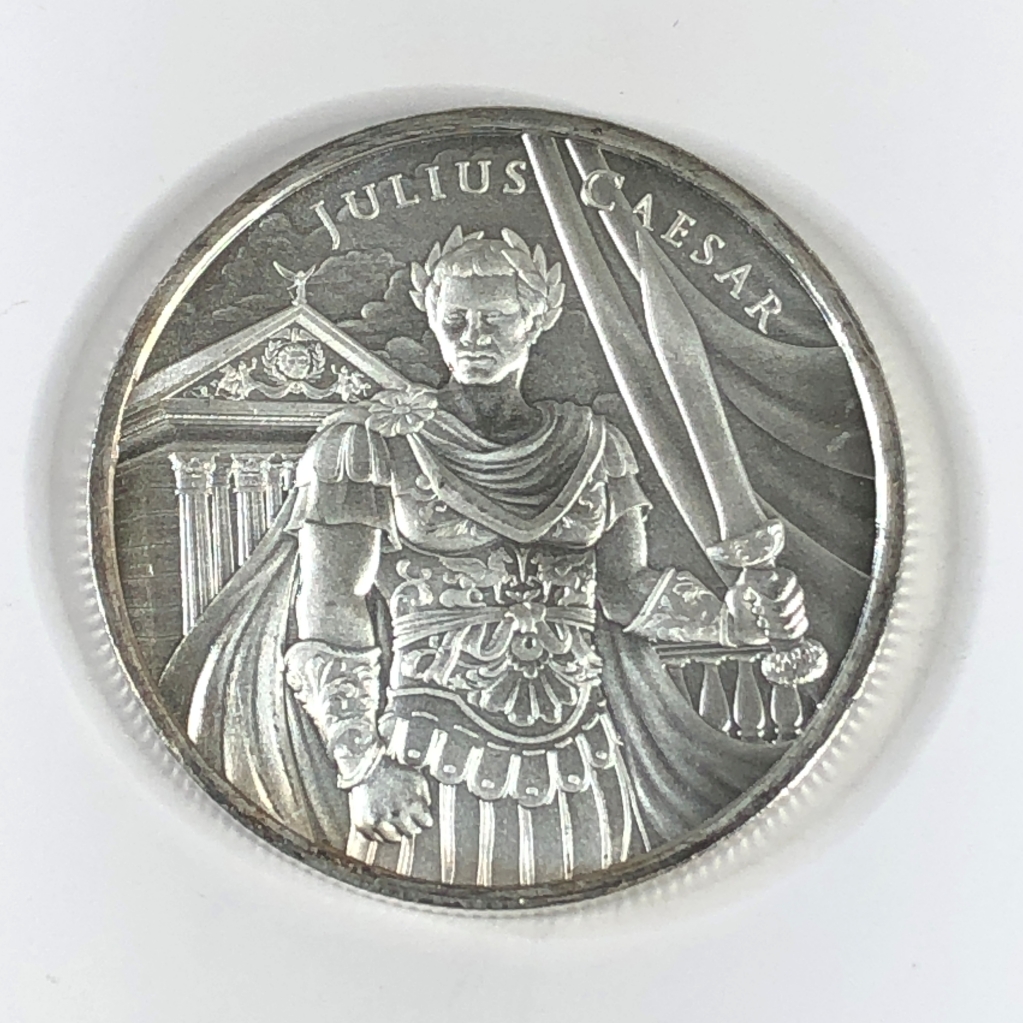 One Troy Ounce .999 Fine Silver Round*Legendary Warriors*Julius Caesar ...