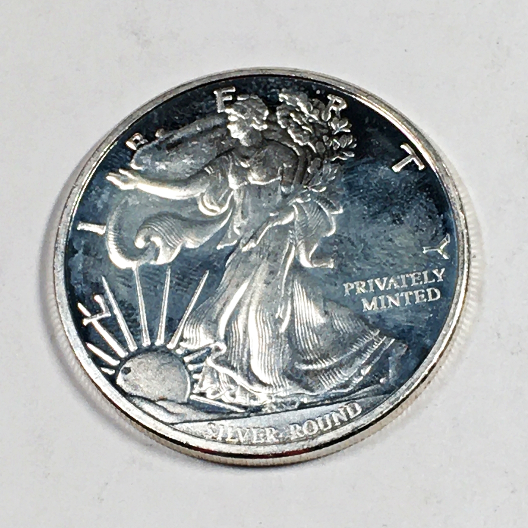 One Troy Ounce .999 Fine Silver Round*Money Metals Exchange*Walking ...