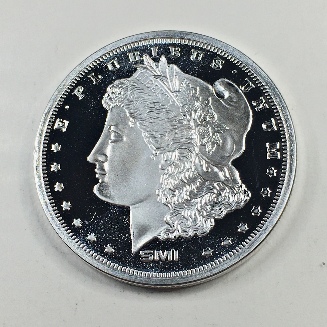 One Troy Ounce .999 Fine Silver Round*Morgan Dollar Design | Property Room