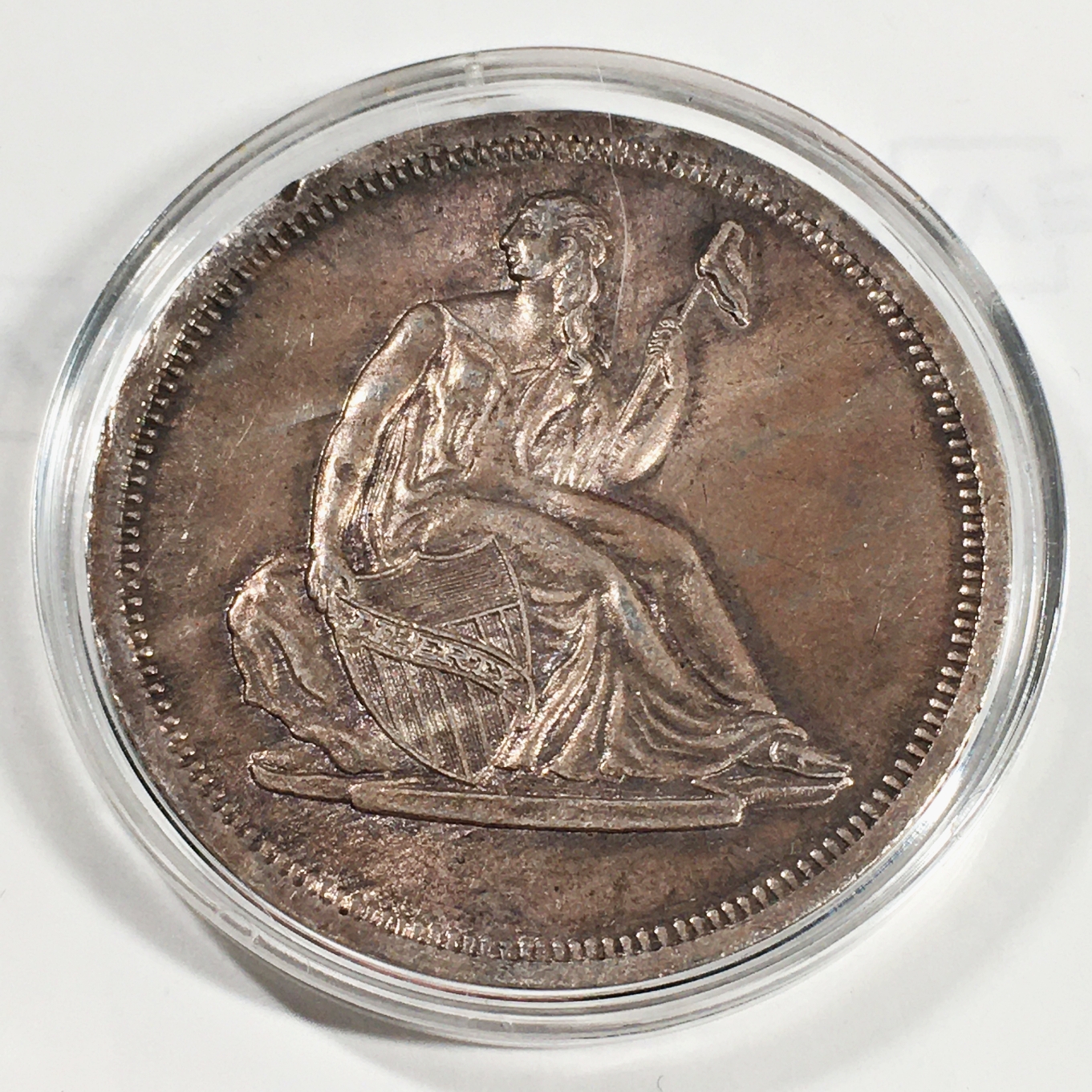 One Troy Ounce .999 Fine Silver Round*Seated Liberty Design*In Capsule ...