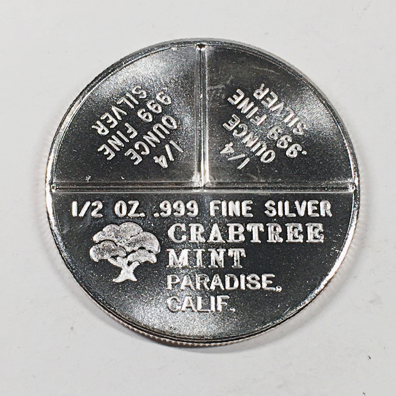 One Troy Ounce .999 Fine Silver VINTAGE Breaker Round*Crabtree Mint ...
