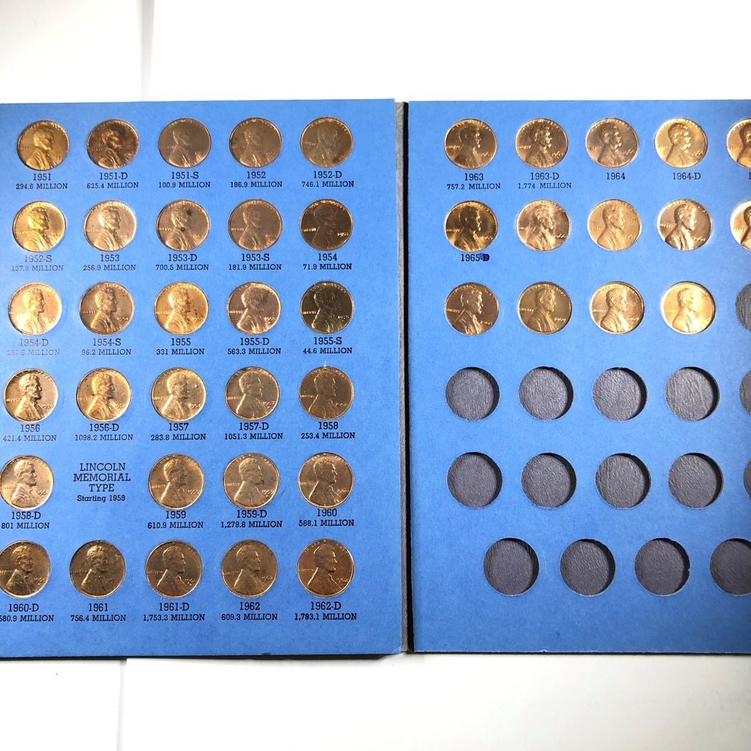 Partial Set of Lincoln Wheat Back / Memorial Cents in Whitman Album 74 ...