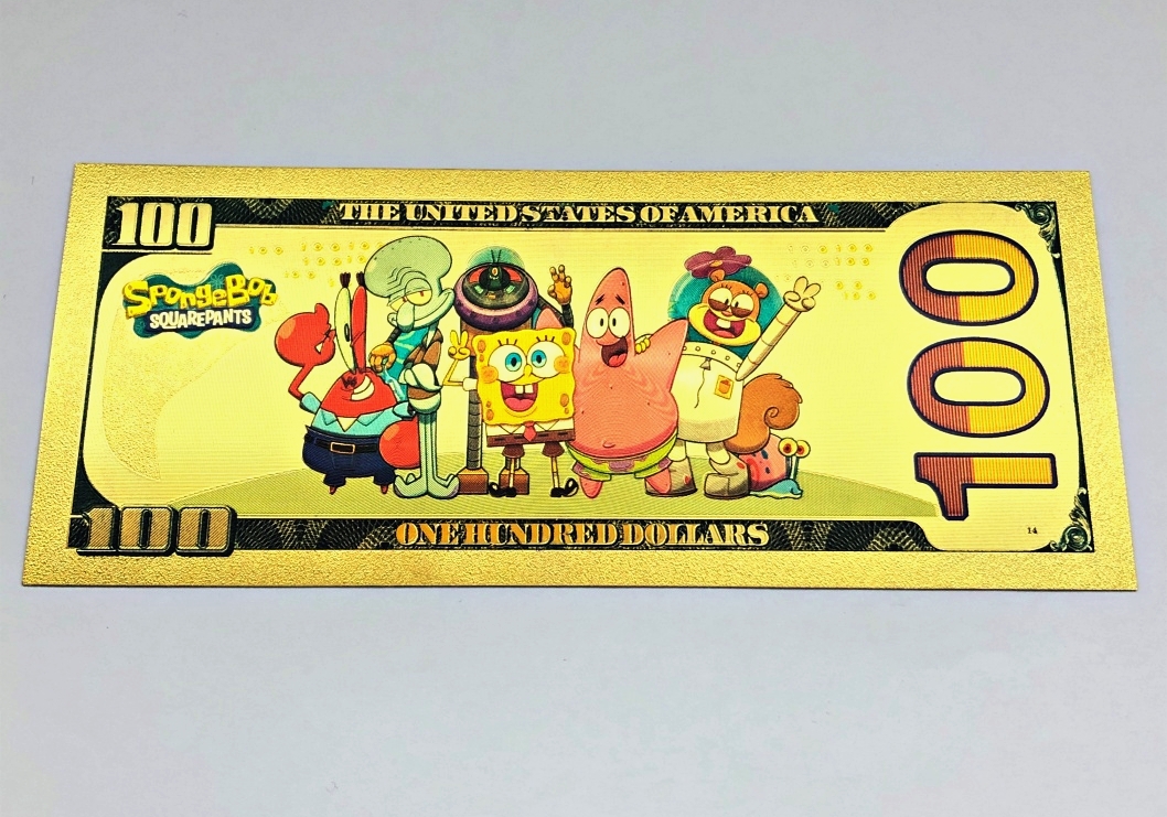 Patrick Star Gold Foil 100 Dollar Commemorative Banknote | Property Room