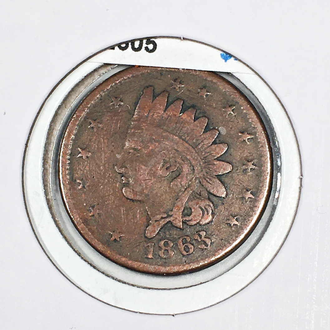 Patriotic Civil War Token 87/356a*#2605*On Indian Head Cent | Property Room