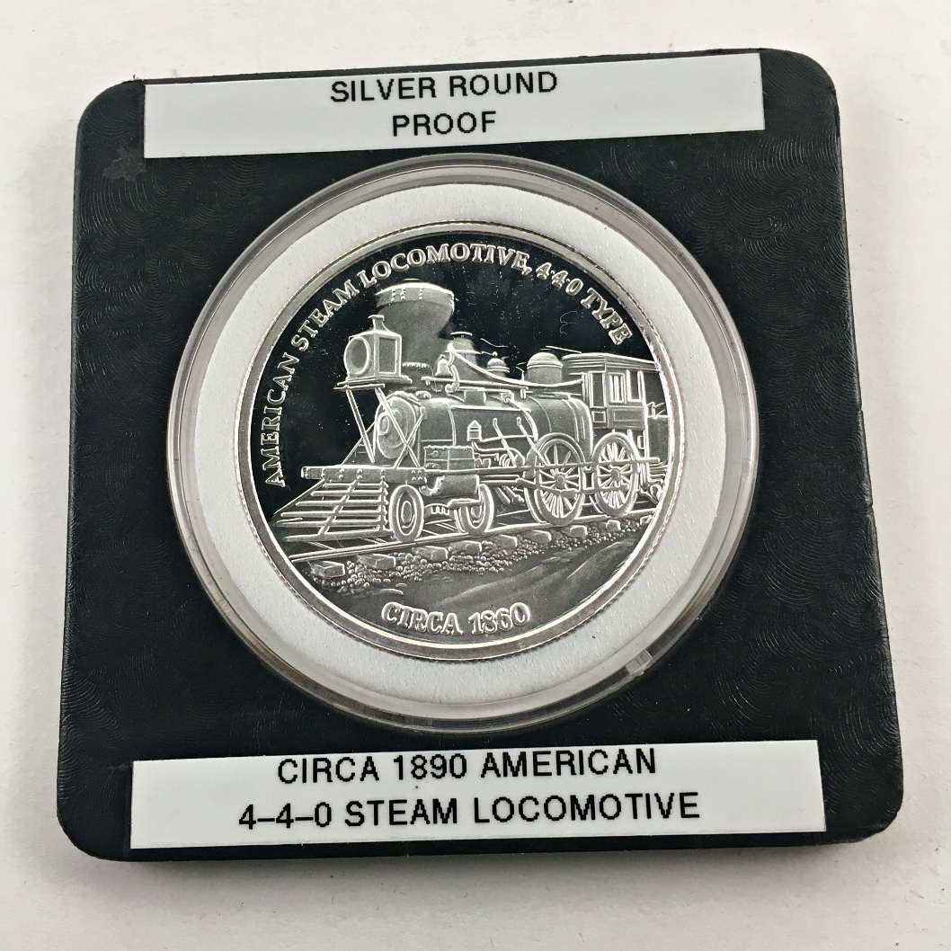 Proof Silver Round*Circa 1890 American Steam Locomotive*1oz .999 Fine ...