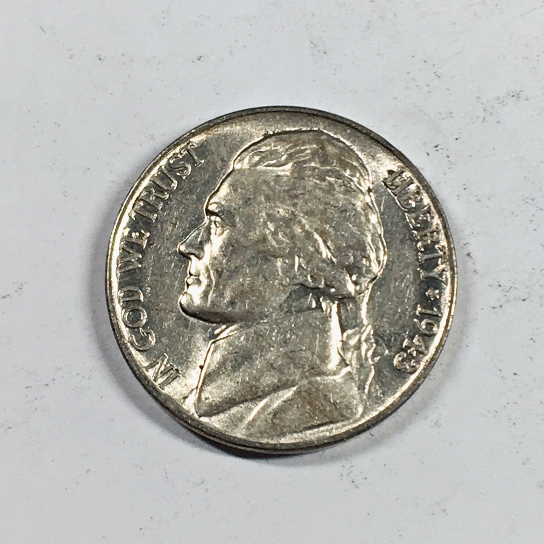 RARE MINT ERROR 1943-P Doubled Eye Double Die Obverse Silver Jefferson ...