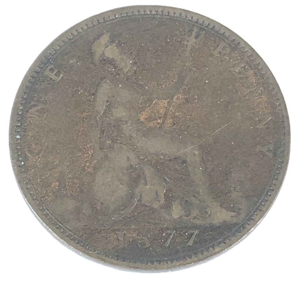 RARE*1877 Great Britain Victorian One Penny | Property Room