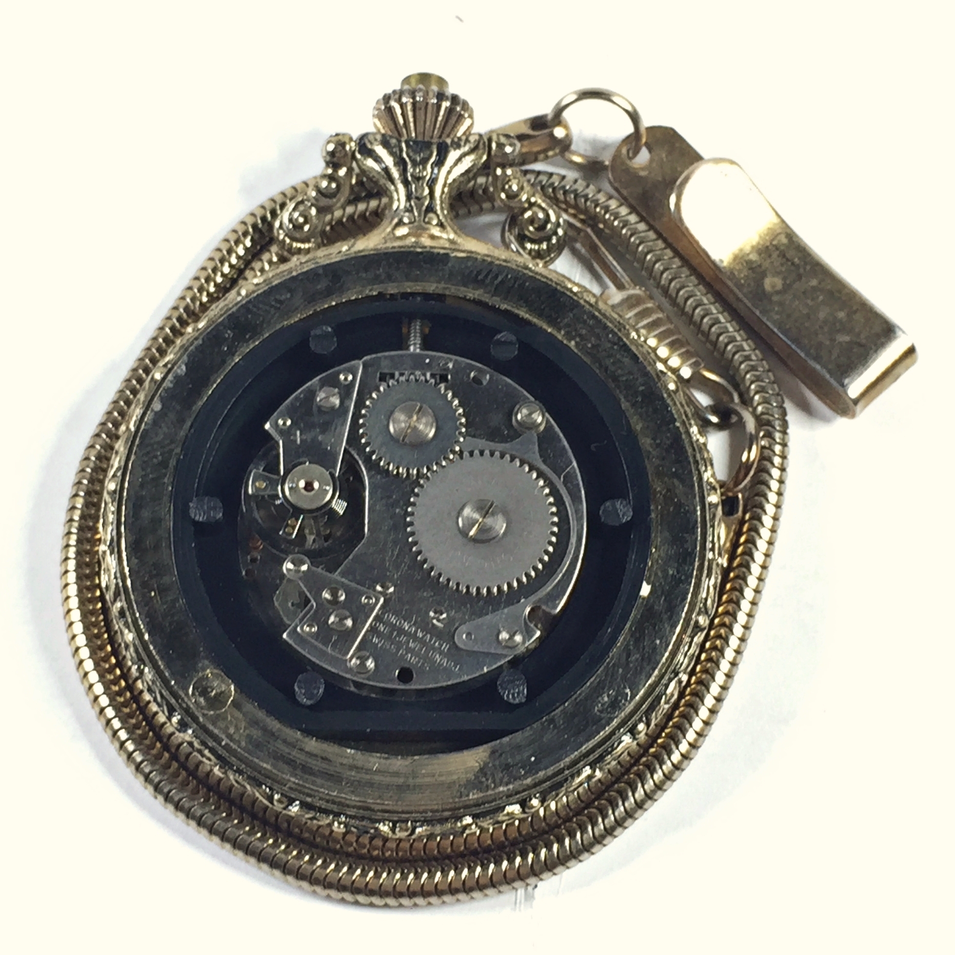 Remington Quartzrama Railroad/Train Pocket Watch w/Fob - 71 Grams Total ...