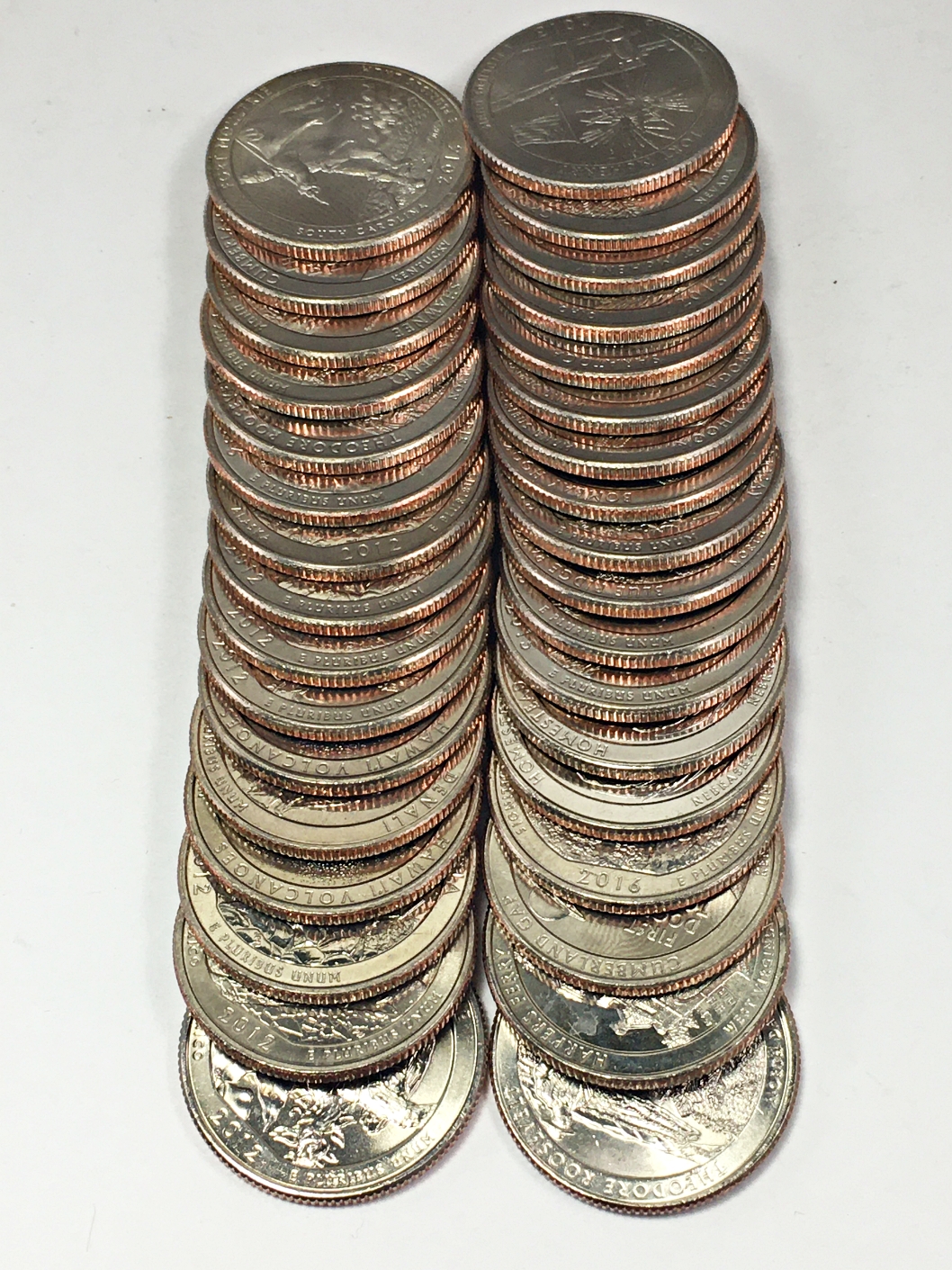 Roll of 34 America the Beautiful Commemorative Quarters*Mixed Years and ...