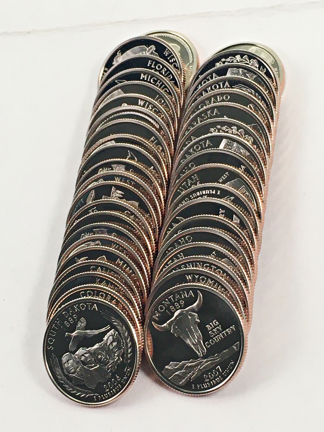 Roll of 40 Mixed Dates and States Commemorative Proof Quarters*Deep ...