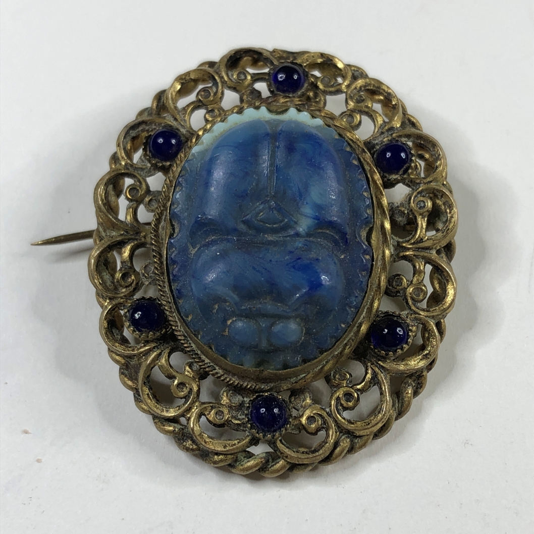 Scarab in Blue Stone mounted on Broach | Property Room