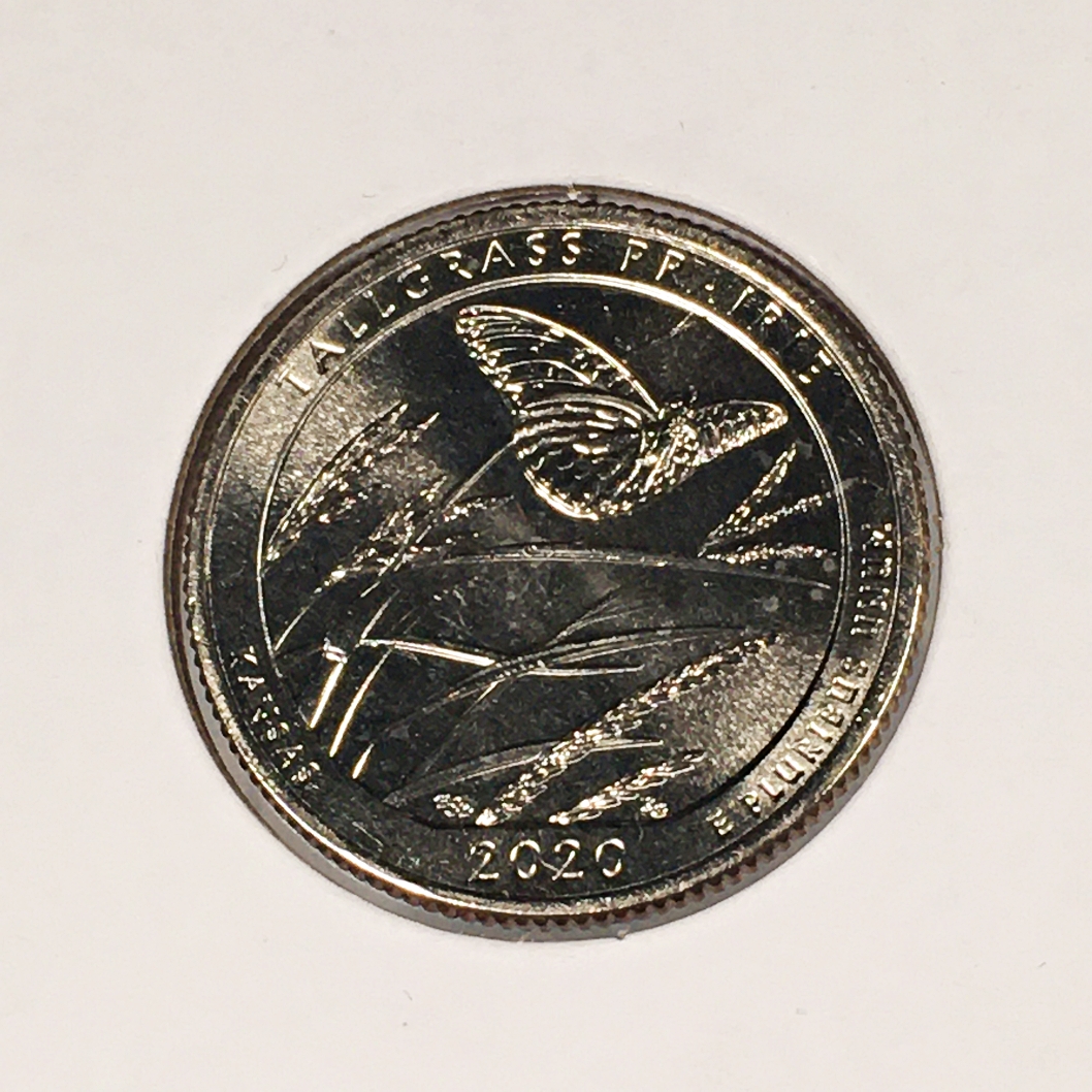 SCARCE MINT MARK*2020-W Tallgrass Prairie, KS Commemorative Quarter ...